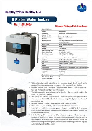 Water Ionizer & RO Water Purifier | PDF
