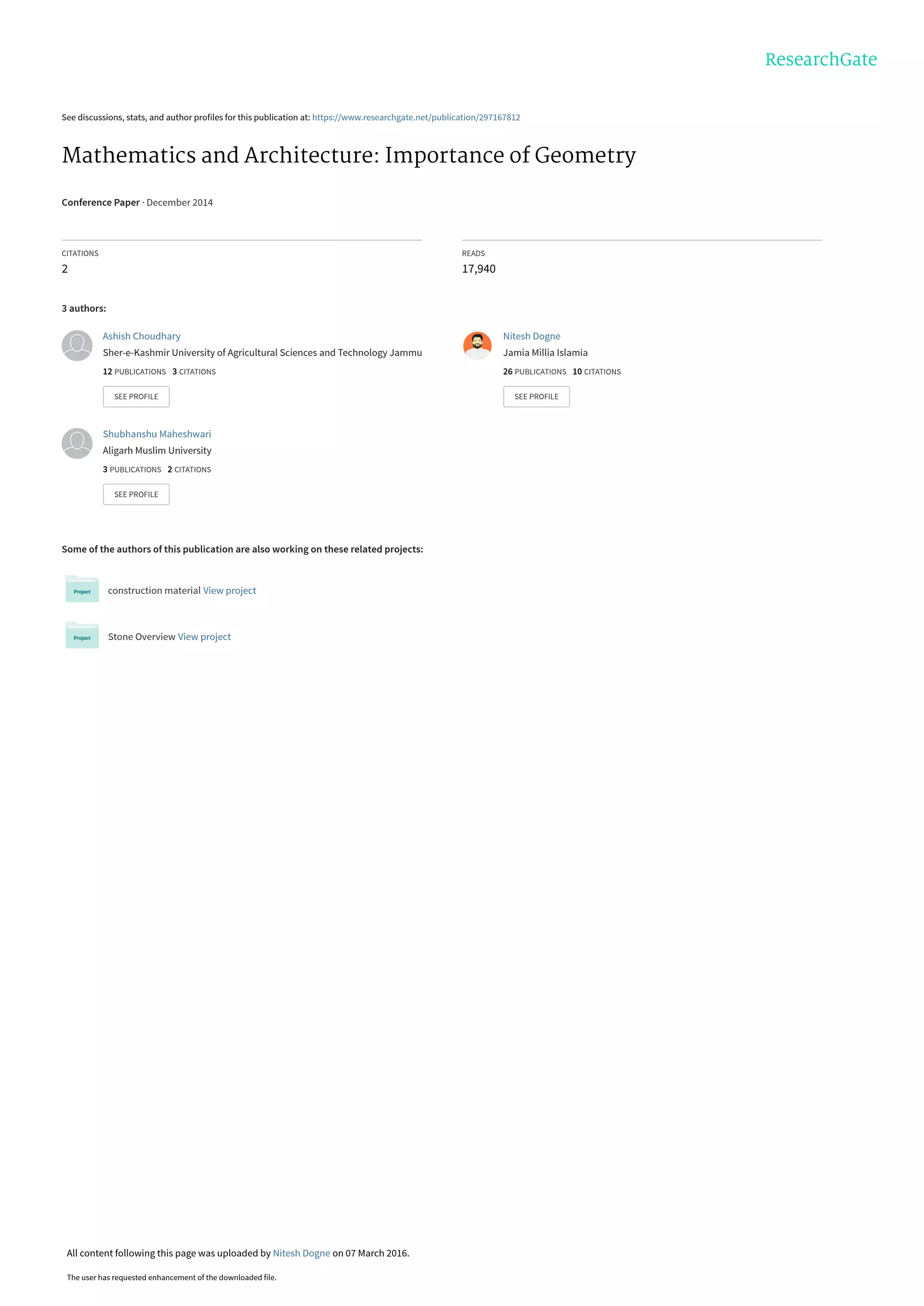 mathematics and architecture | PDF