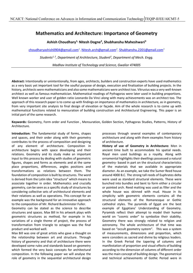 mathematics and architecture | PDF | Design | Fine Art