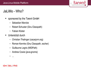 Jalimo Slides Linuxtag2007 (English) | PPT