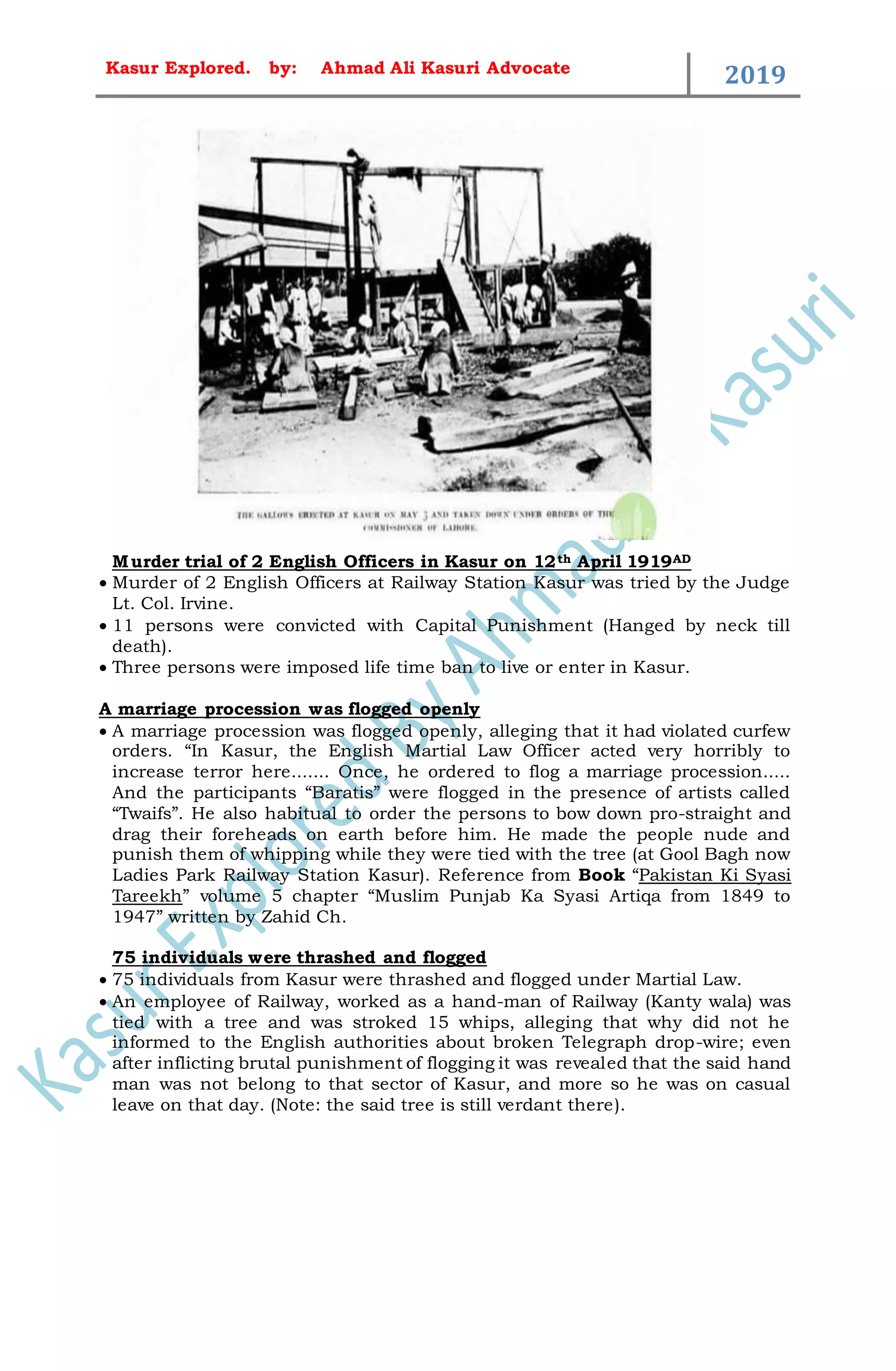 Jallian wala bagh massacre 1919 and its after effects in kasur | DOCX