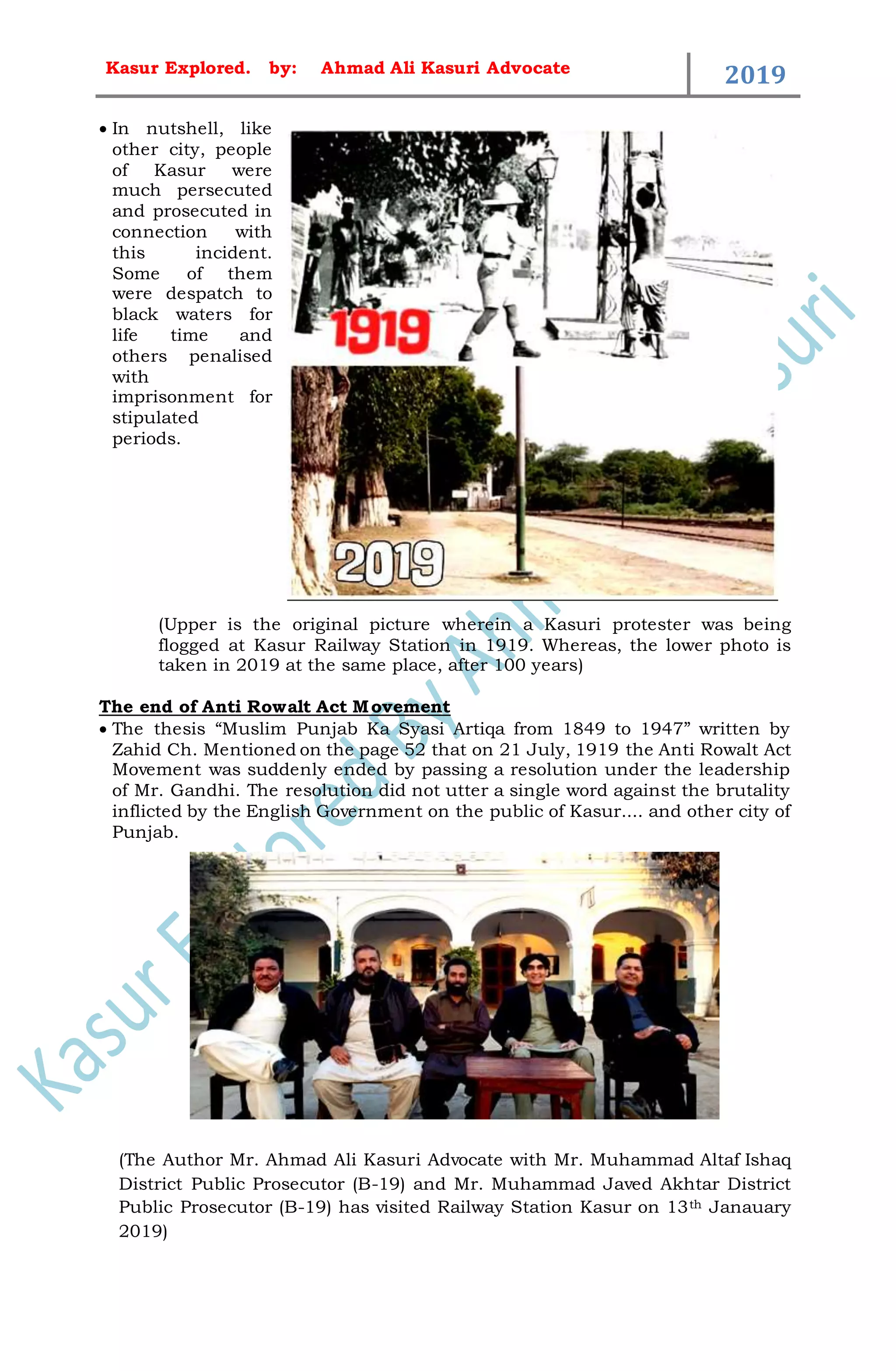 Jallian wala bagh massacre 1919 and its after effects in kasur | DOCX