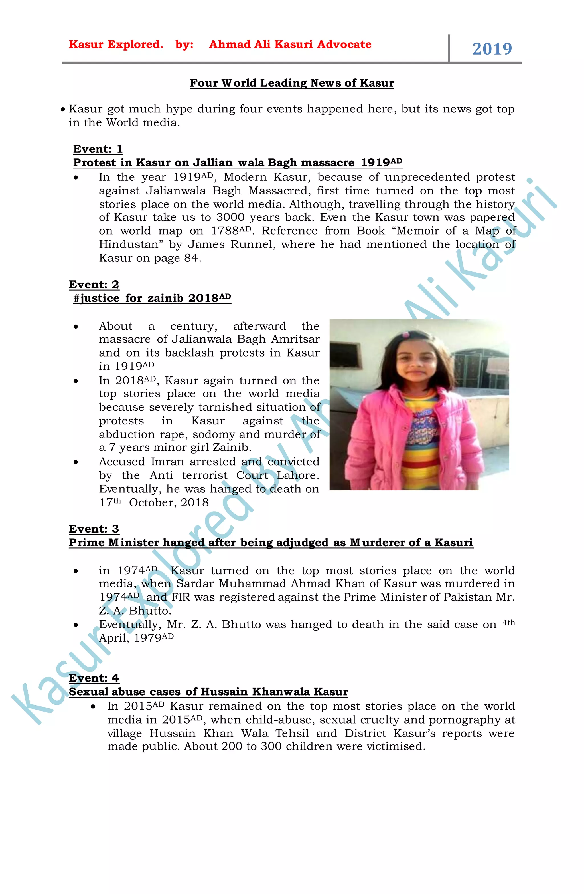 Jallian wala bagh massacre 1919 and its after effects in kasur | DOCX