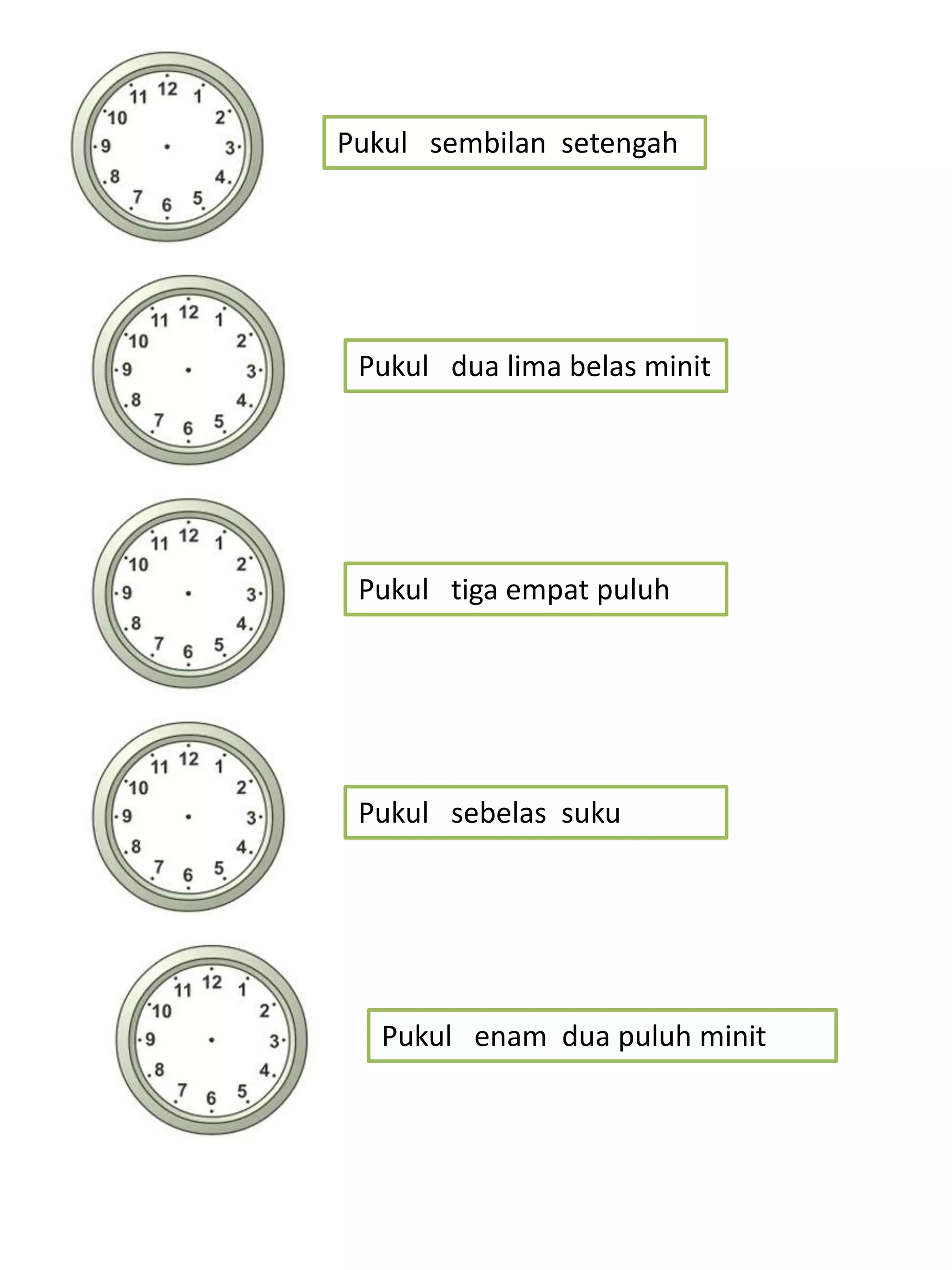 muka jam - masa dan waktu tahun 3 | PPTX