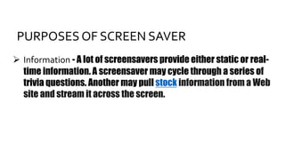 Screensaver security | PPTX | Technology & Computing