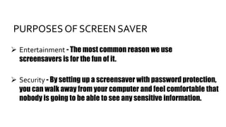 Screensaver security | PPTX | Technology & Computing