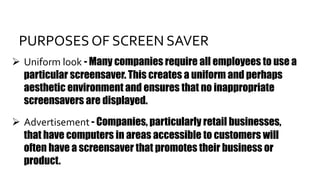 Screensaver security | PPTX | Technology & Computing