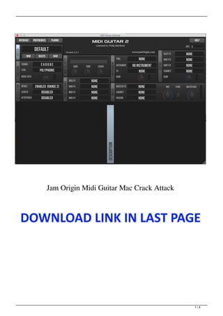 Jam Origin Midi Guitar Mac Crack Attack | PDF