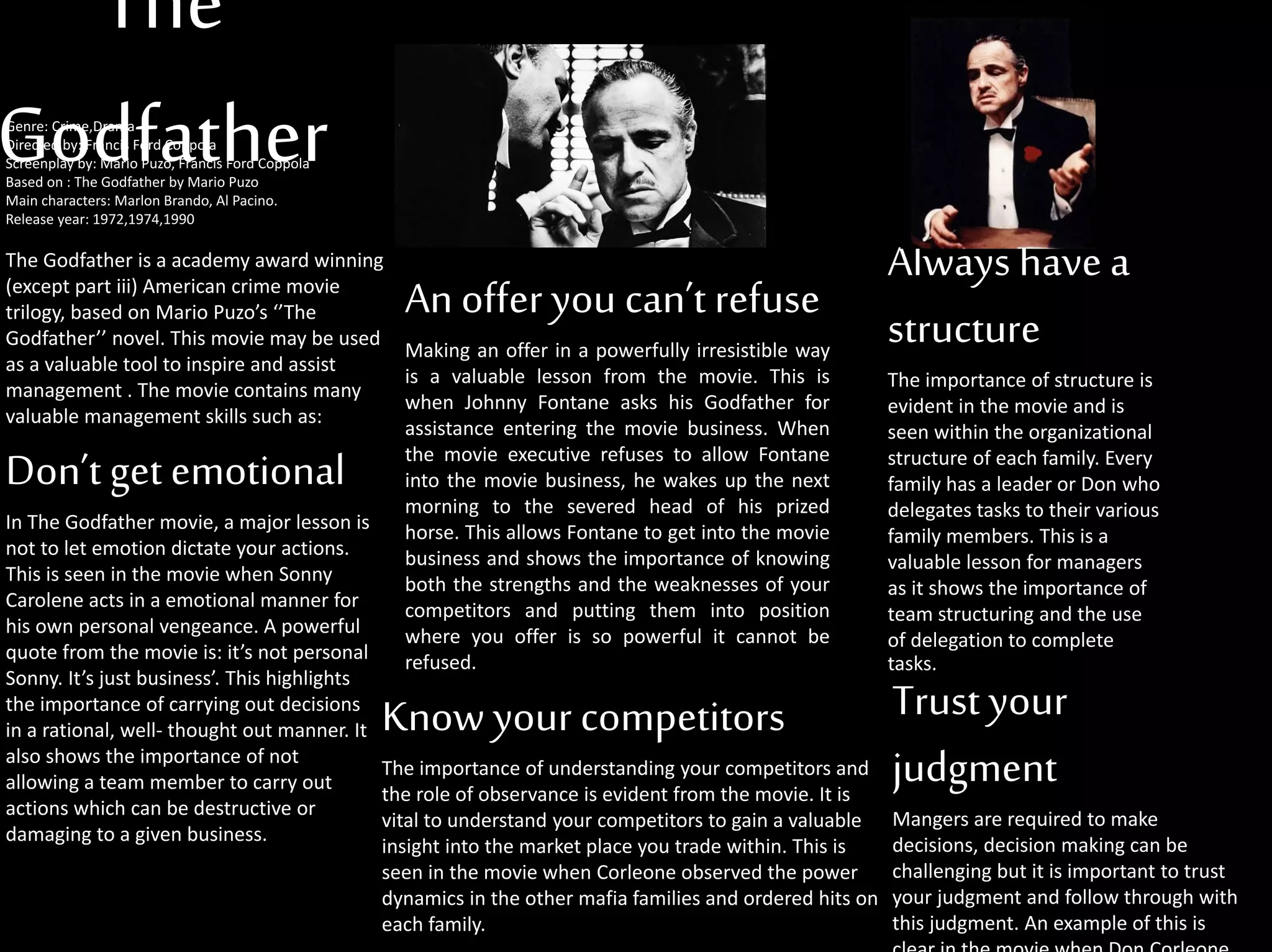 Managment Assingment from The GodFather Film | PPTX