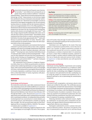 Cervical Pessary for Prevention of Preterm Birth in Individuals With a ...