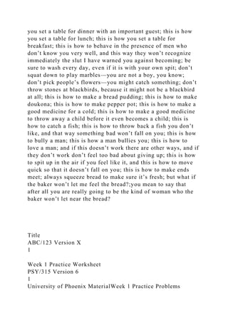 Jamaica Kincaid, Girl”Wash the white clothes on Monday and .docx