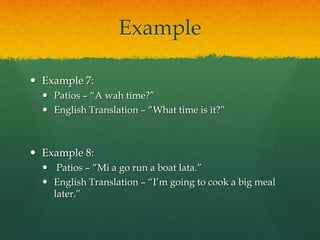 Jamaican Language | PPT