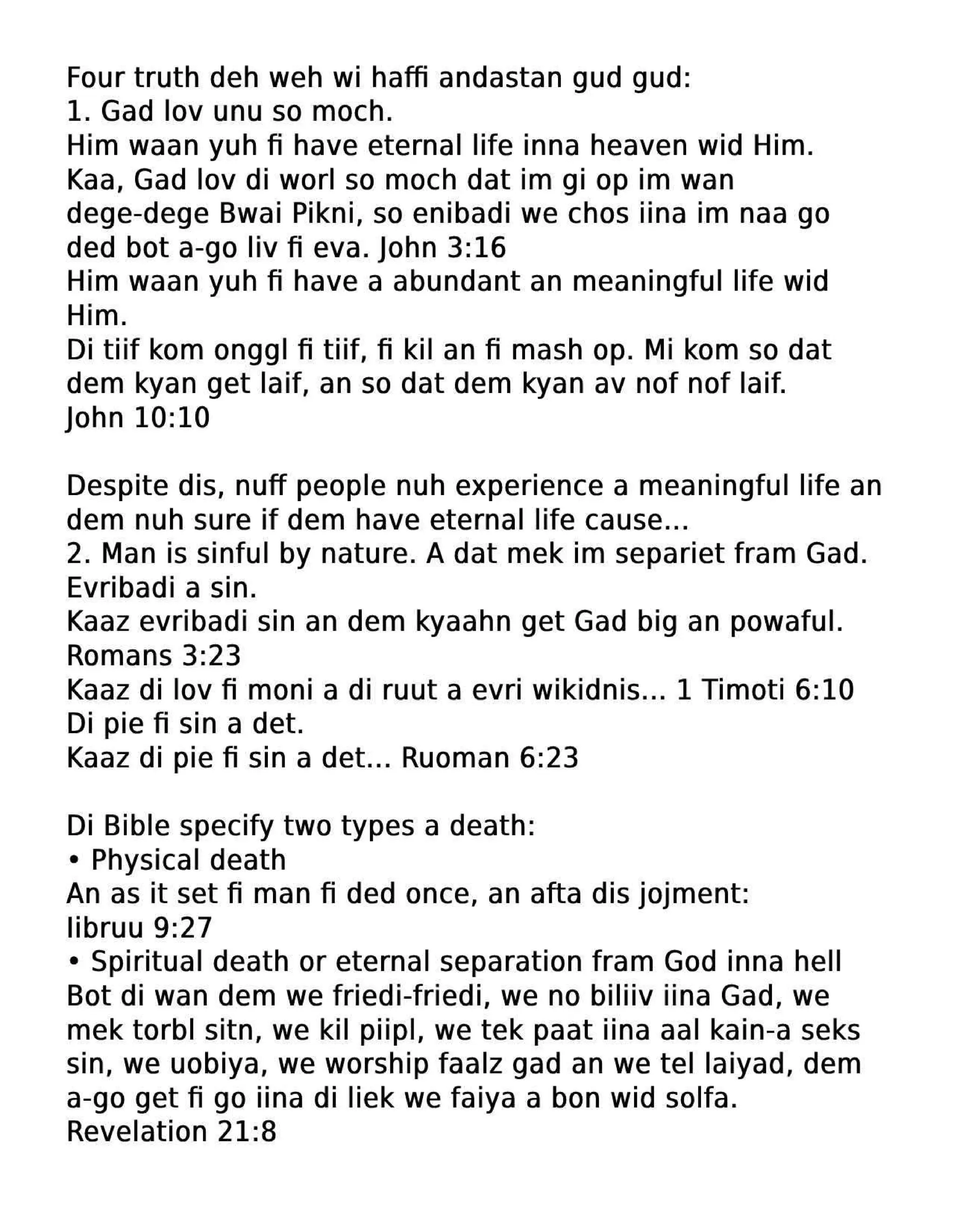 Jamaican Patois Gospel Tract - ONLY JESUS CHRIST SAVES.pdf