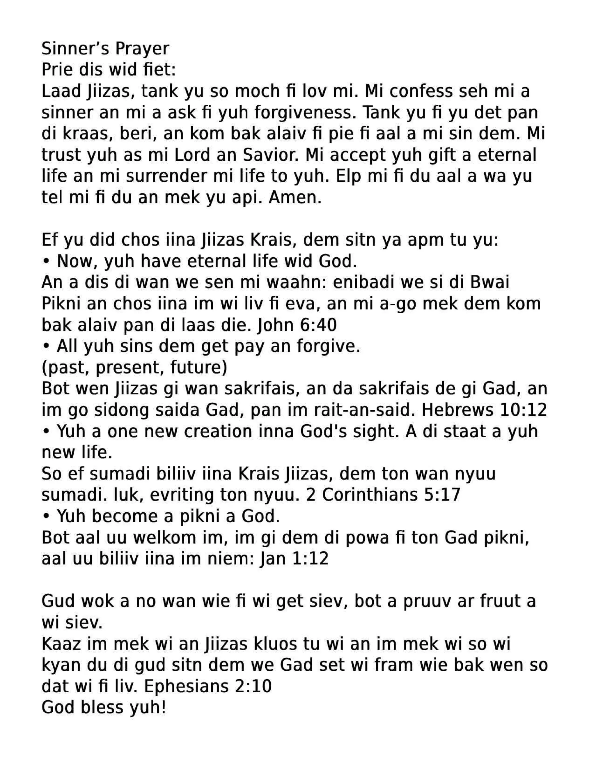 Jamaican Patois Gospel Tract - ONLY JESUS CHRIST SAVES.pdf