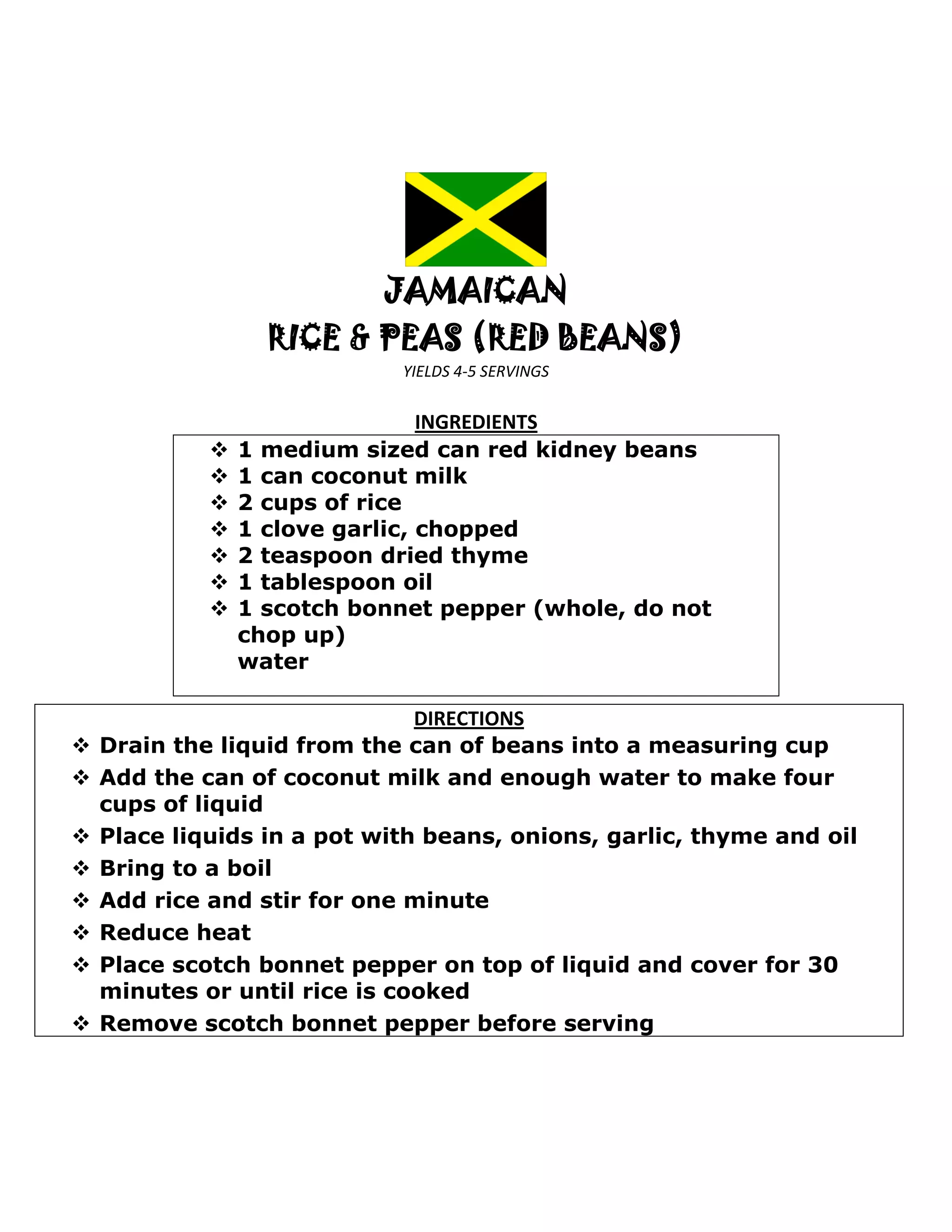 Jamaican rice and peas | PDF