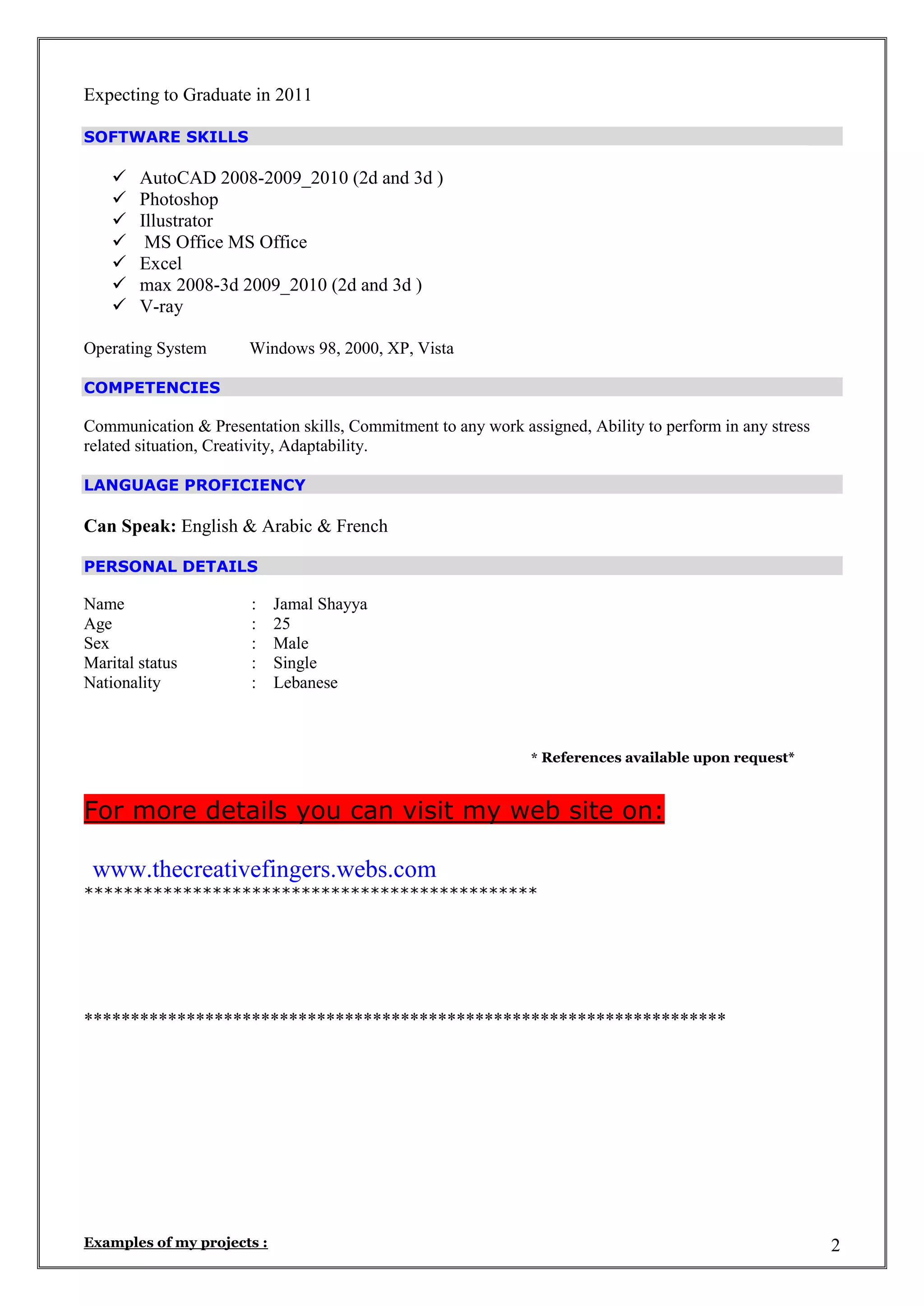 Jamal cv 2[1] | DOCX | Civil Engineering Industry | Industries