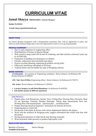 Jamal cv 2[1] | DOCX | Civil Engineering Industry | Industries