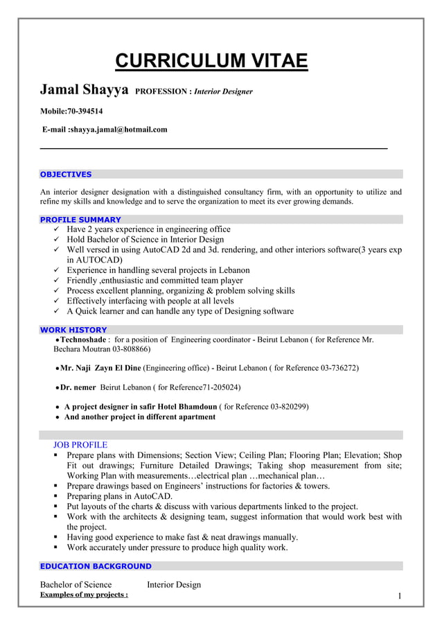 Jamal cv 2[1] | DOCX | Civil Engineering Industry | Industries
