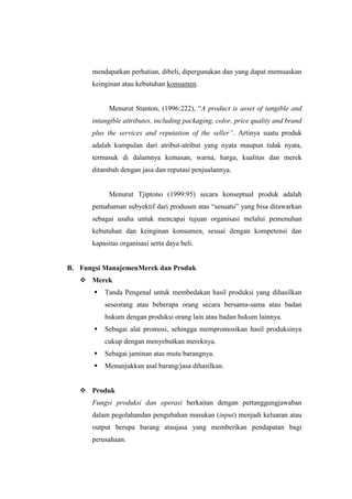 Manajemen Merk dan Produk | DOCX