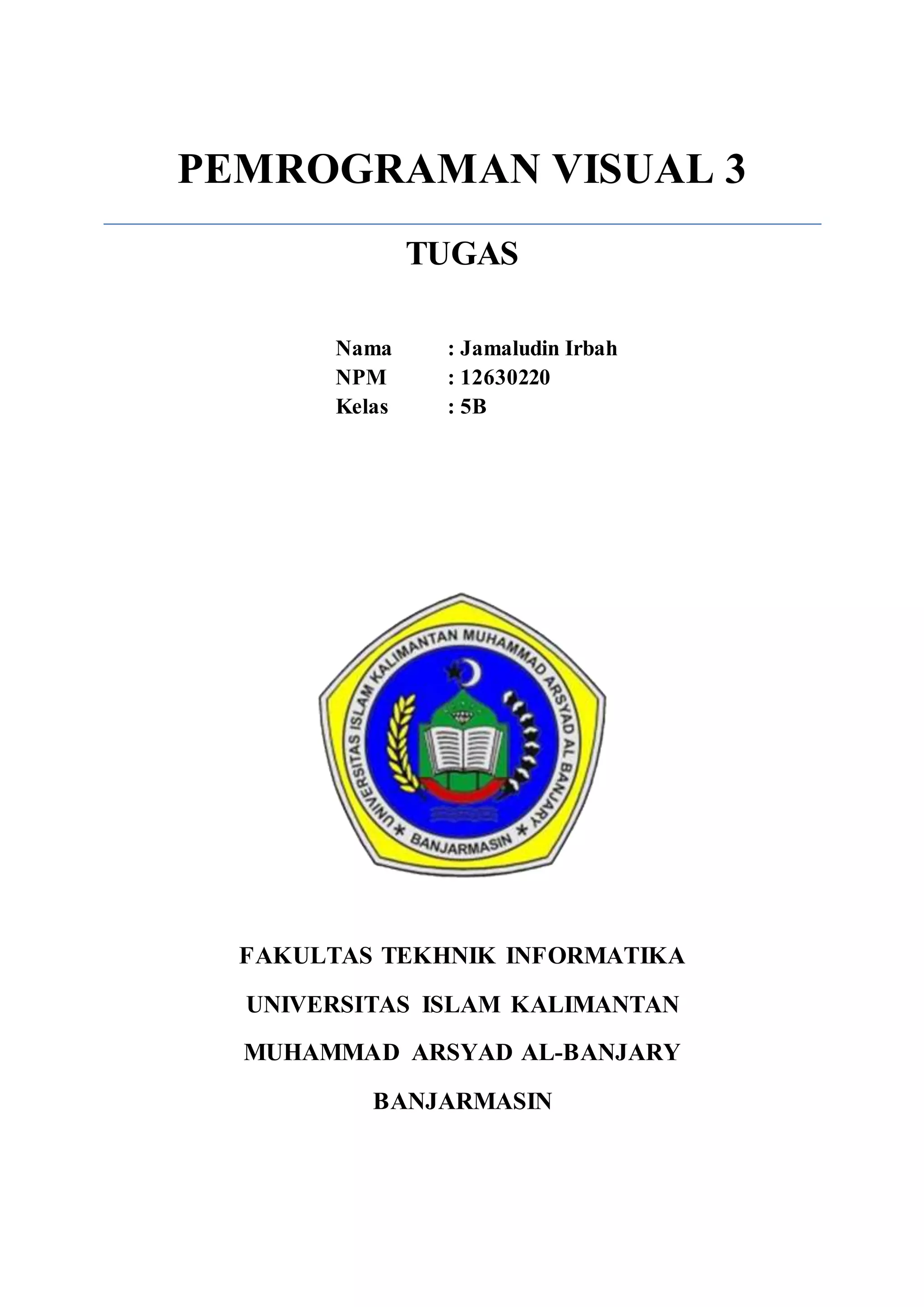 Jamaludin irbah 12630220-tugas visual3 | PDF