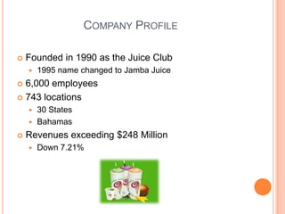 A Strategic Analysis of Jamba Juice Using Mathematical Models | PPT