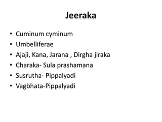 Jambu, jatamansi, Jeeraka-dwaya,Jaateephala | PPTX