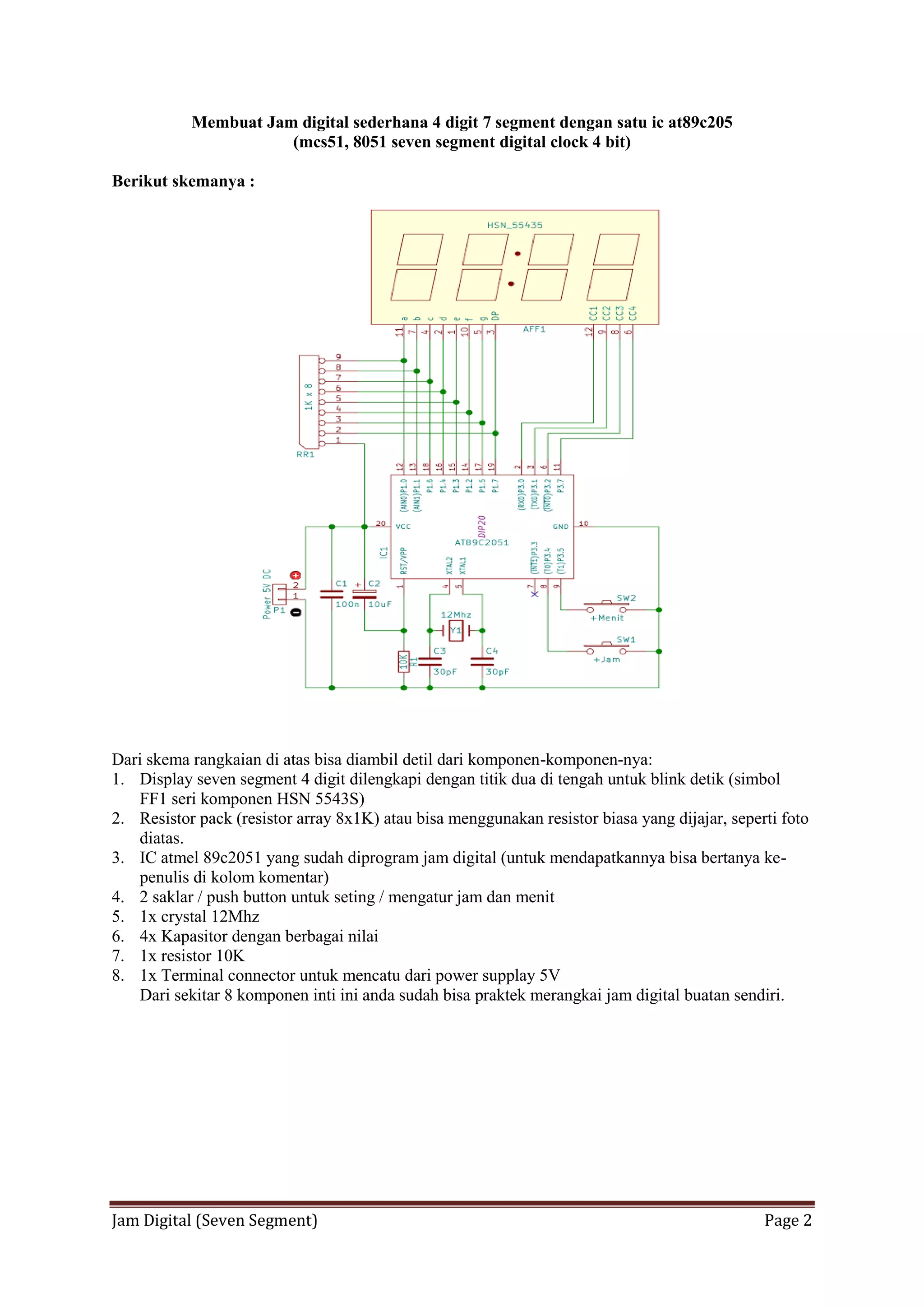 Jam Digital 7 Segment [arduino] Pdf