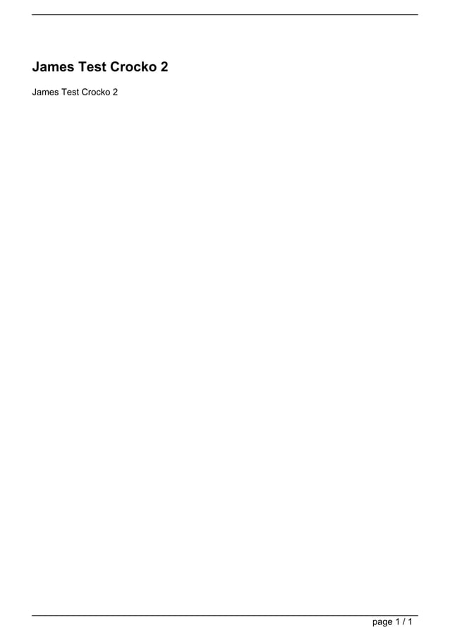 James Test Crocko 2 | PDF