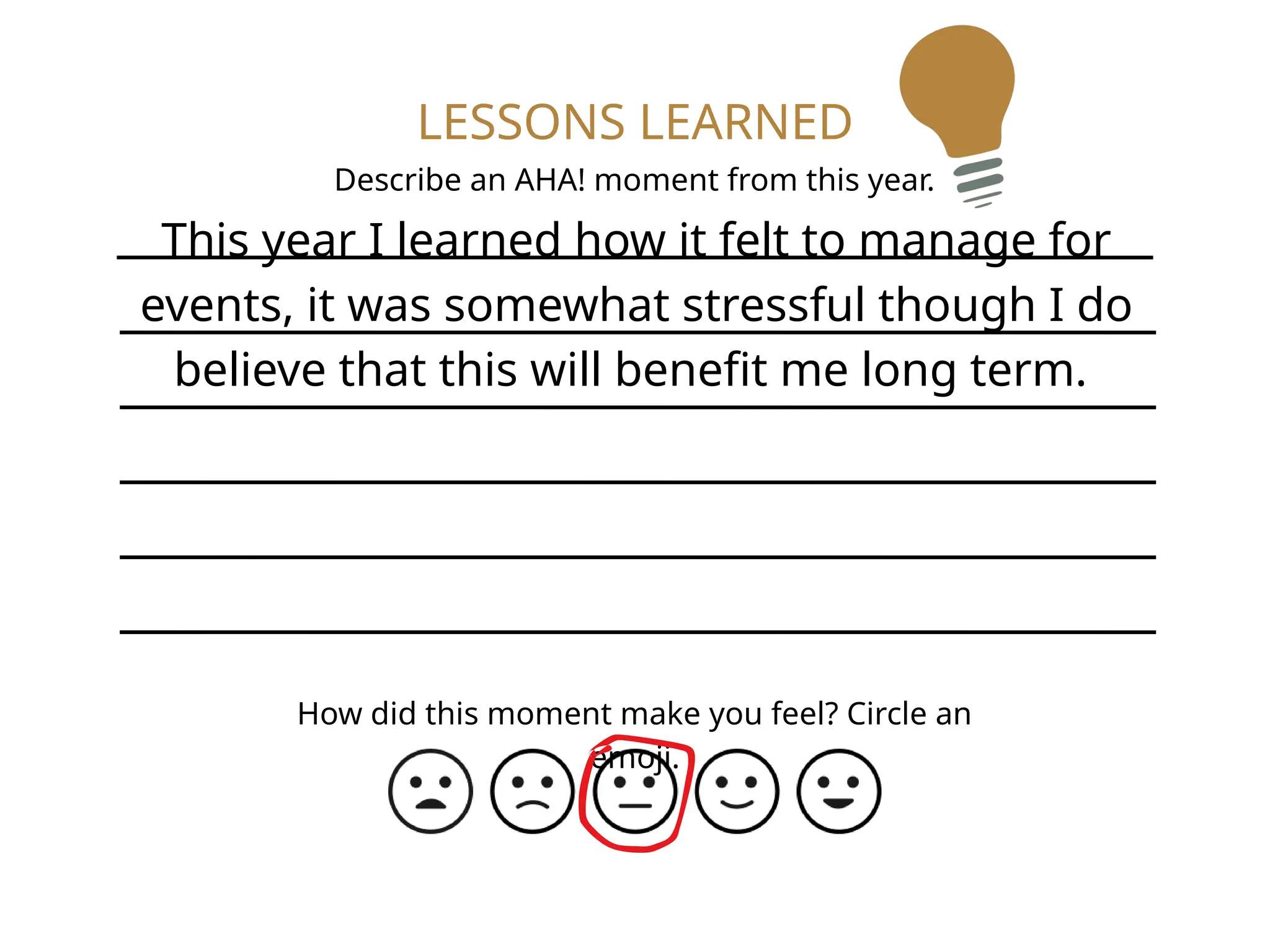 James End of the Year reflection for Students | PPTX