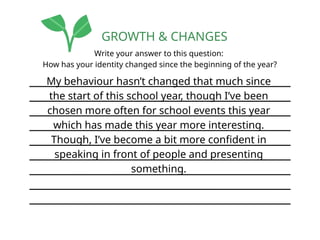 James End of the Year reflection for Students | PPTX