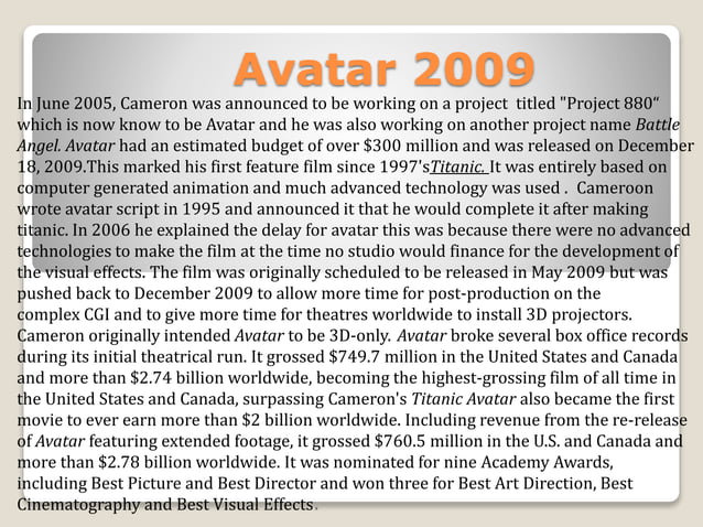 James cameron | PPT | Free Download