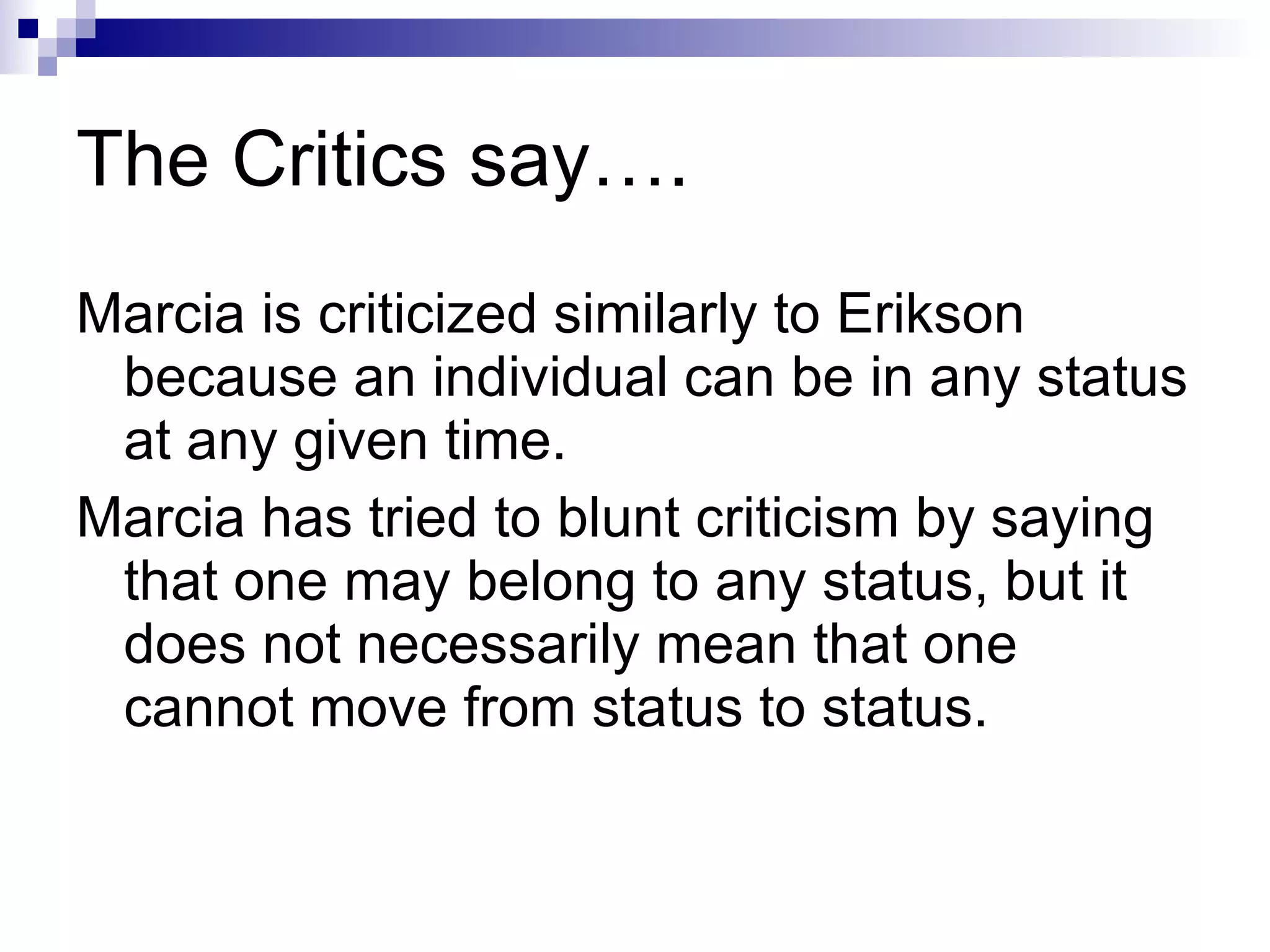 James Marcia Identity Status | PPT