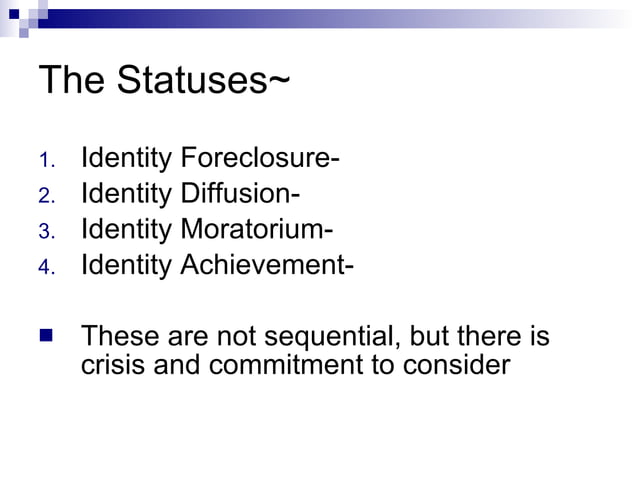 James Marcia Identity Status | PPT