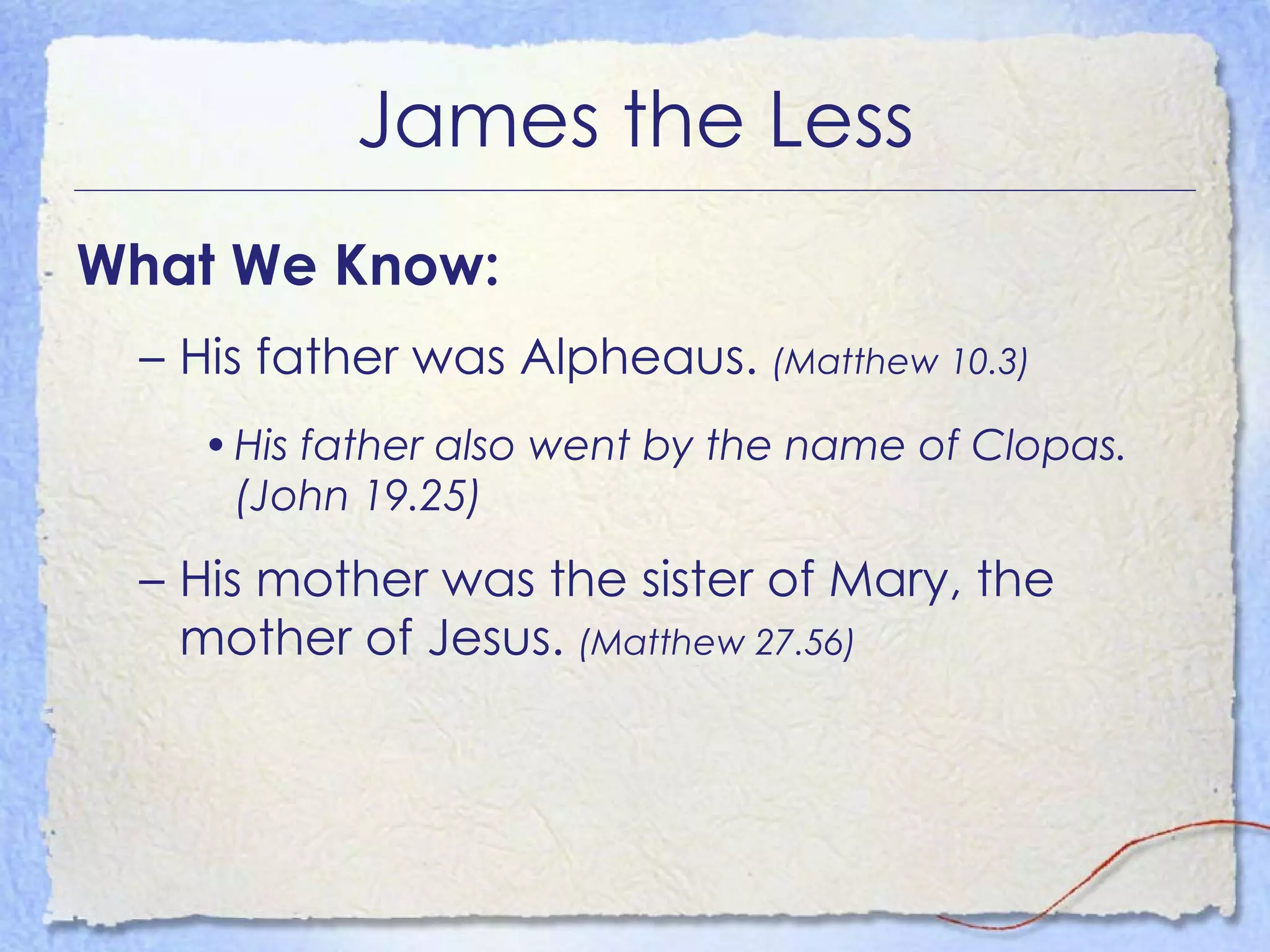 James, Thaddeus And Simon | PPT