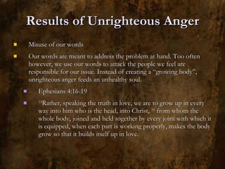James unrighteous anger | PPT
