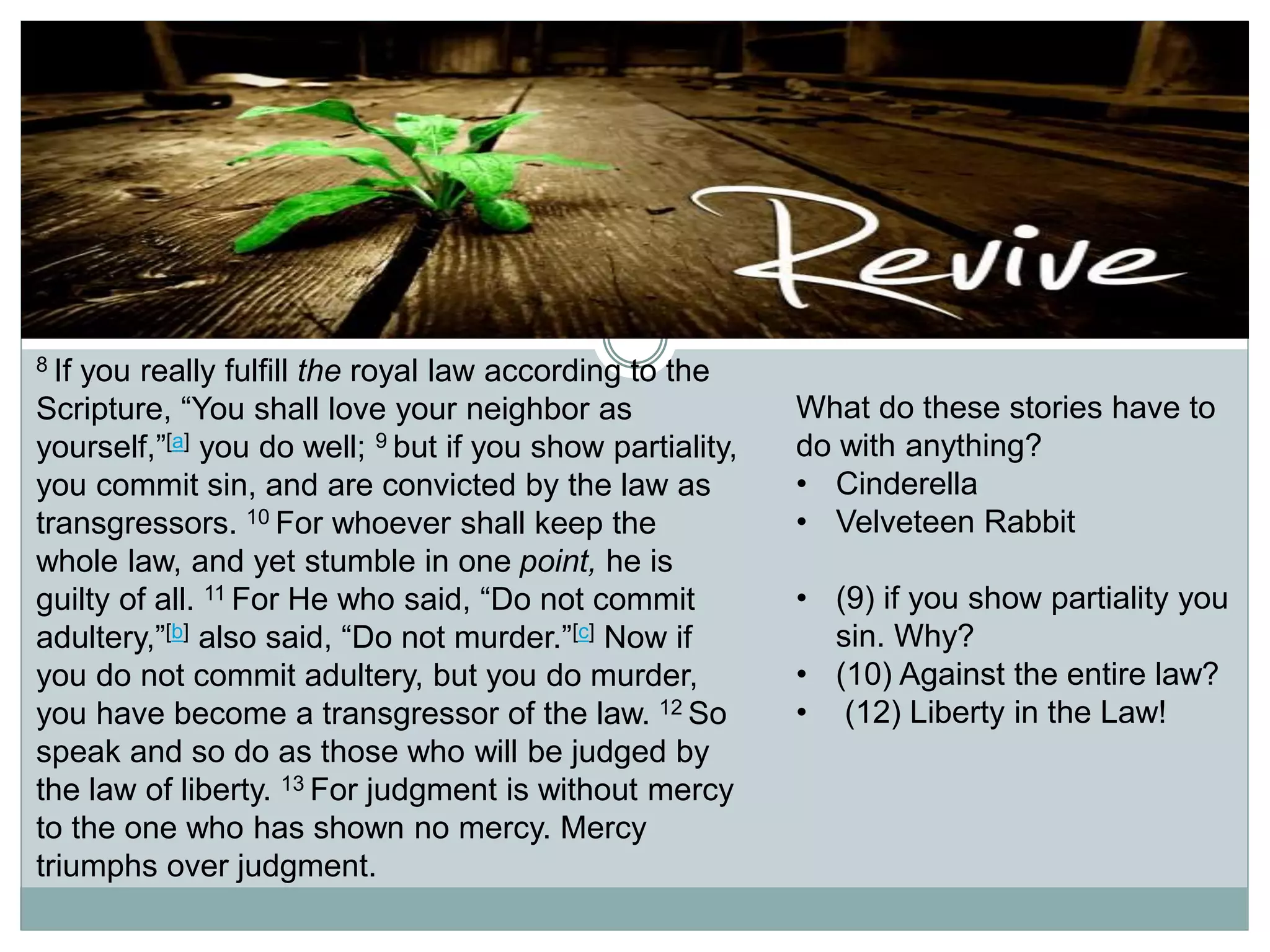 James 2 poarta-te impartial cu toti | PPT