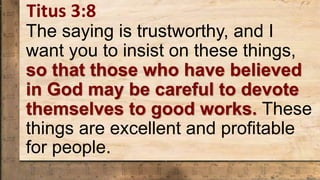 James: Faith that Works: Faith without Works | PPTX