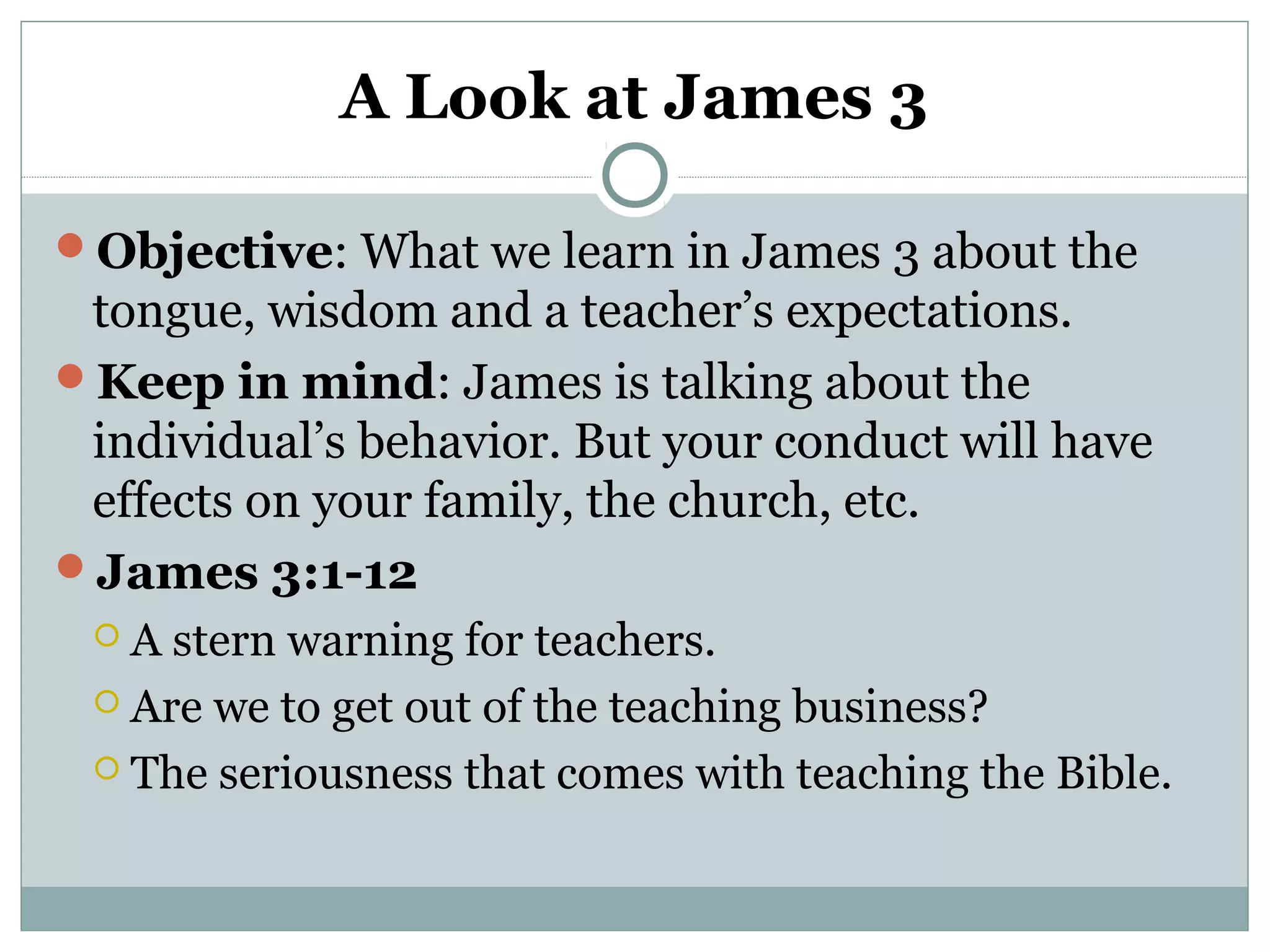 James Chapter 3 - 2/16/2014 | PPT