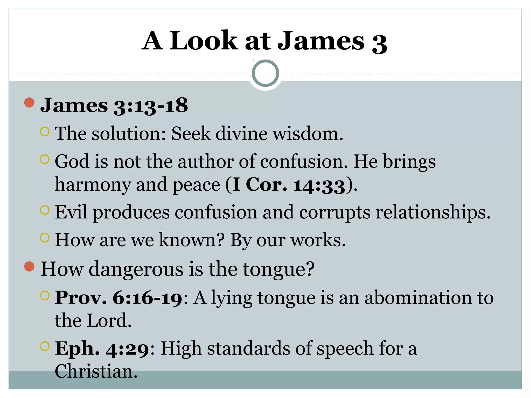 James Chapter 3 - 2/16/2014 | PPT