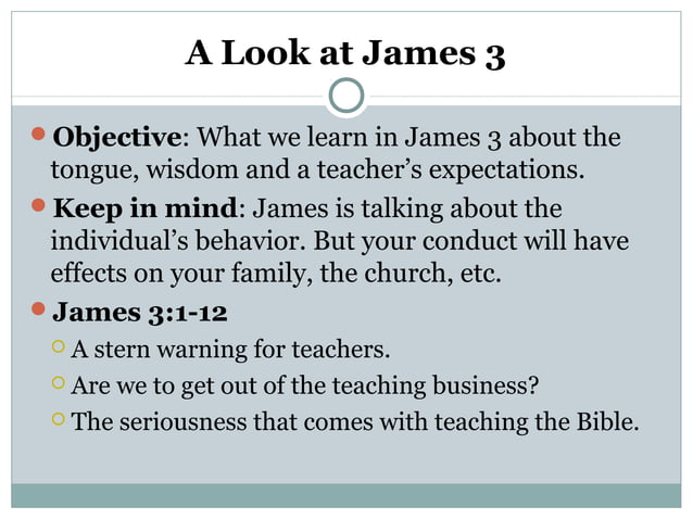 James Chapter 3 - 2/16/2014 | PPT