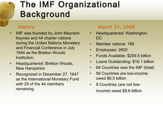 The IMF Structure | PPT