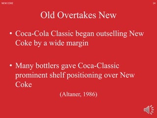 New Coke Fiasco | PPTX
