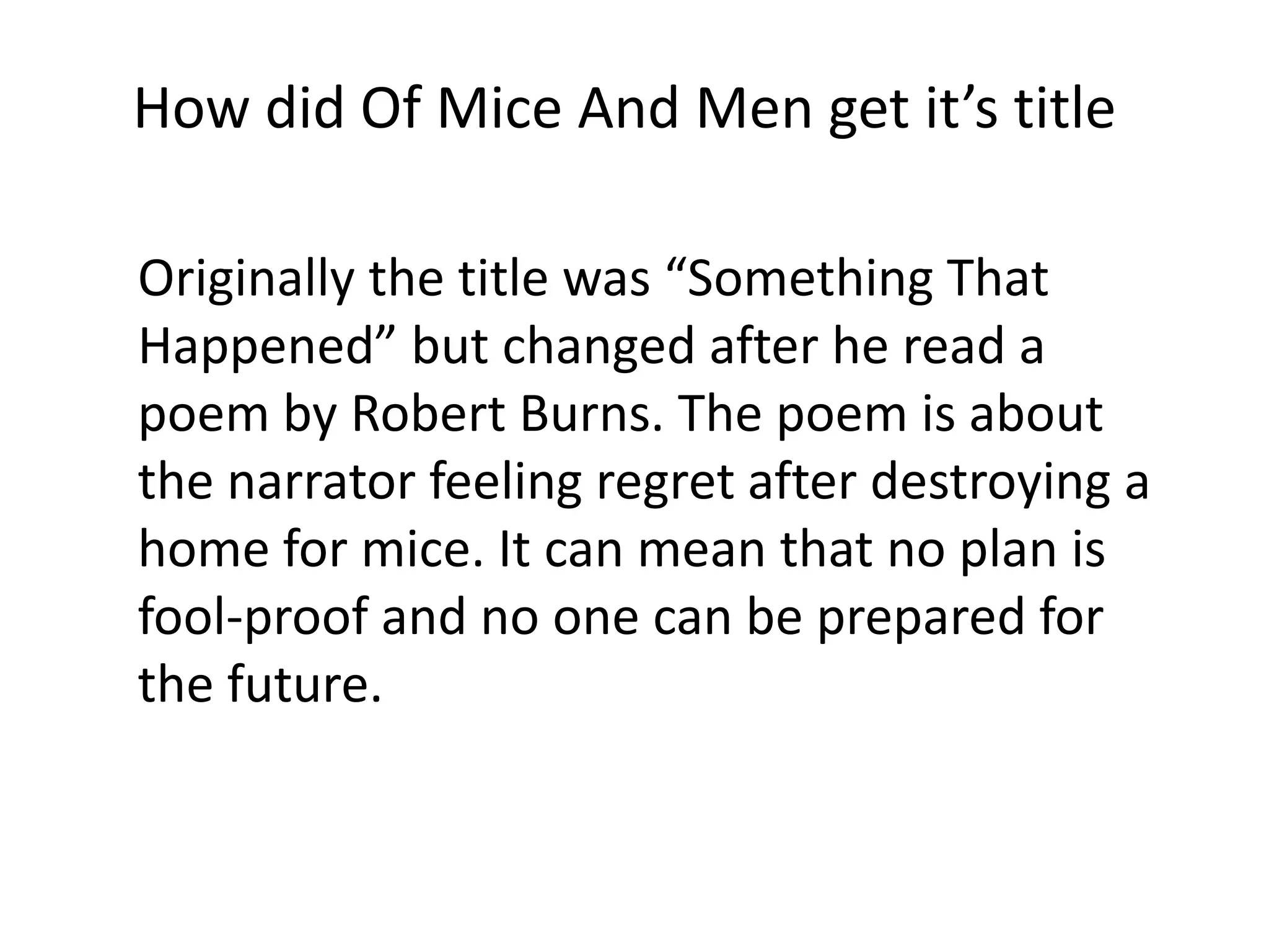 Of Mice and Men Context | PPTX