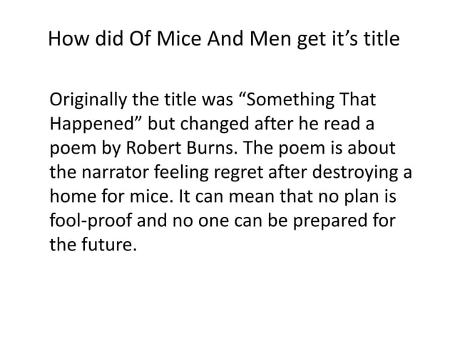 Of Mice and Men Context | PPTX