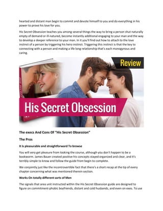 James Bauer His Secret Obsession: Is It’s 12 Word Text Phrases Worth? | PDF