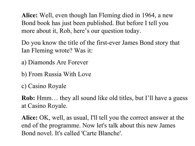 James bond listening | PPT