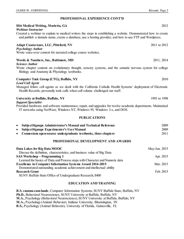 James corpening resume | PDF