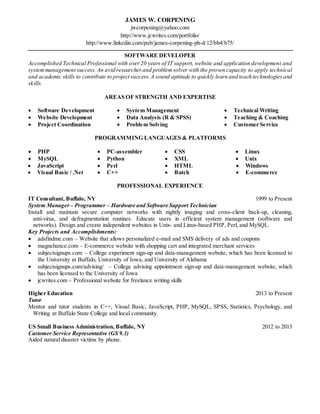 James corpening resume | PDF