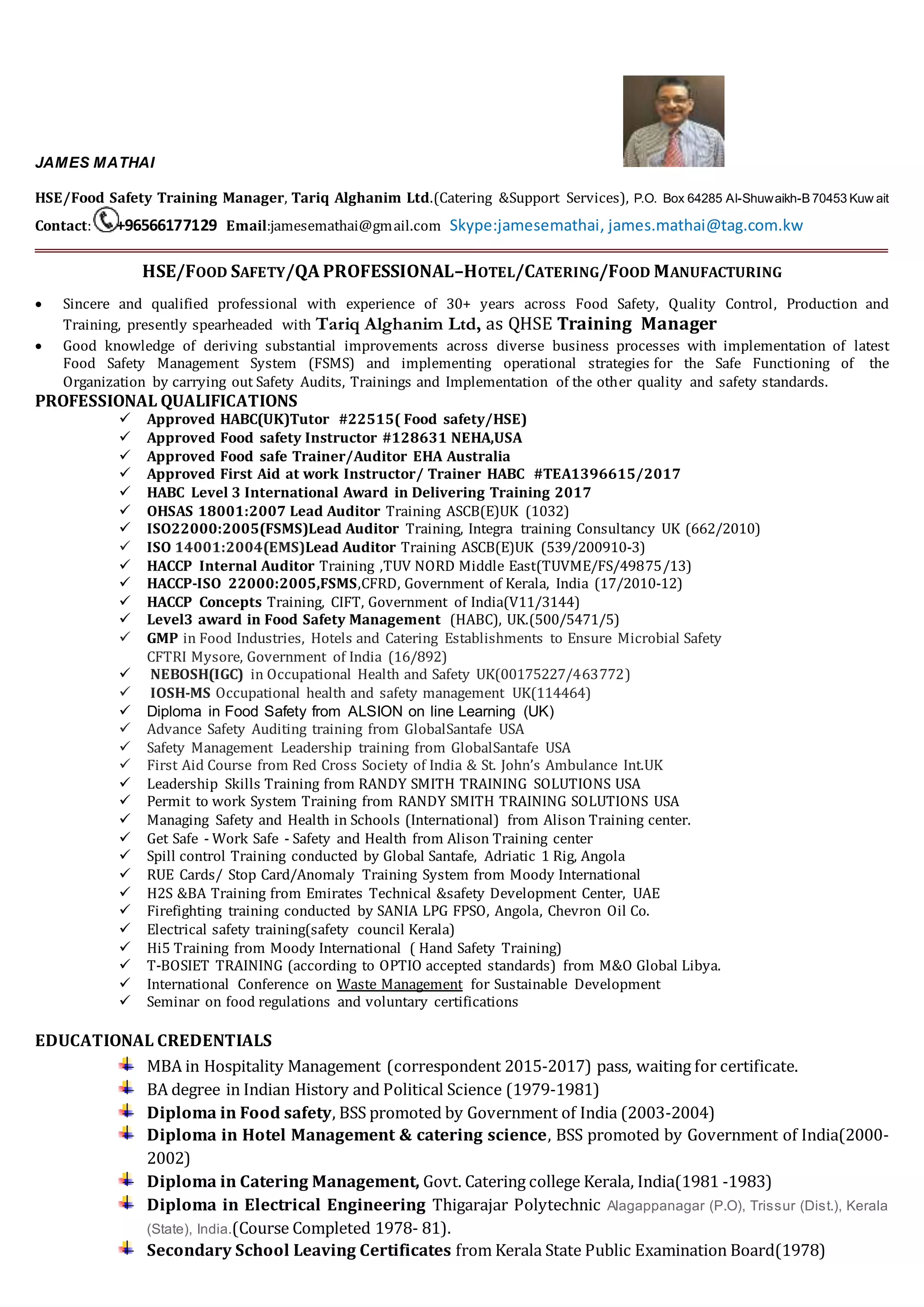 James cv tg 2017 | PDF