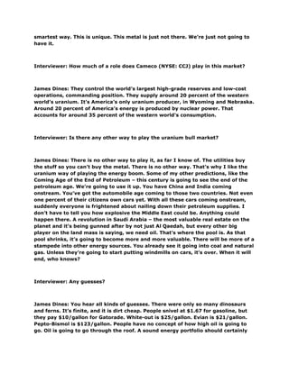 James dines predicts a buying panic in uranium | PDF